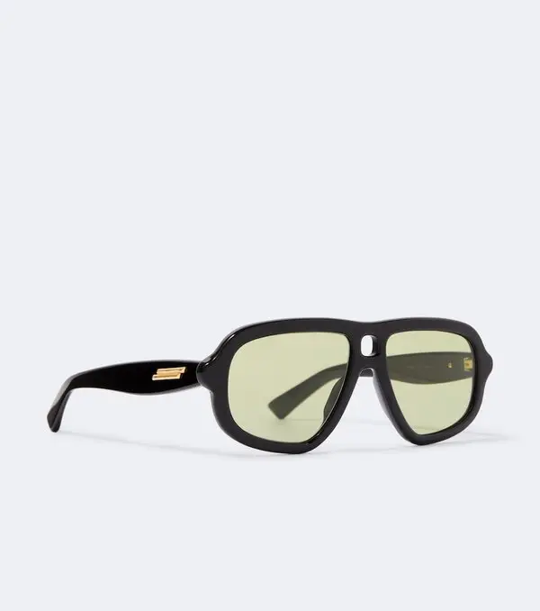 Bottega Veneta Sophia Ribbon Aviator Sunglasses - Black