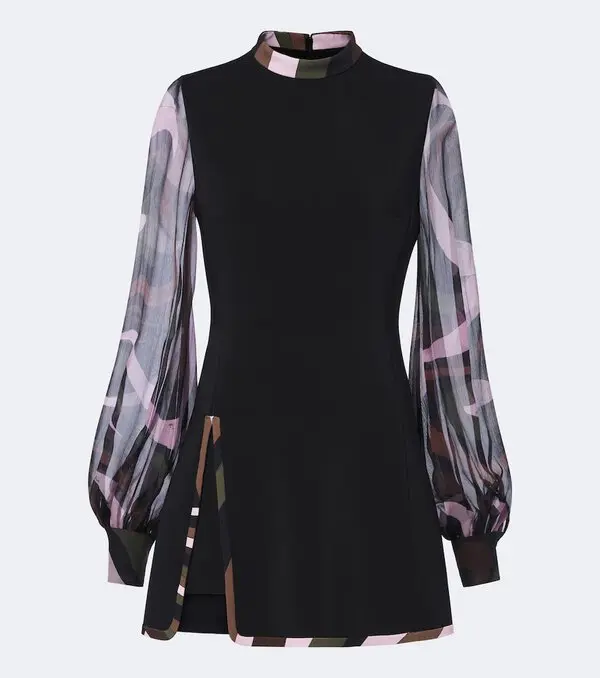 Emilio Pucci Iride Cady And Creponne Minidress