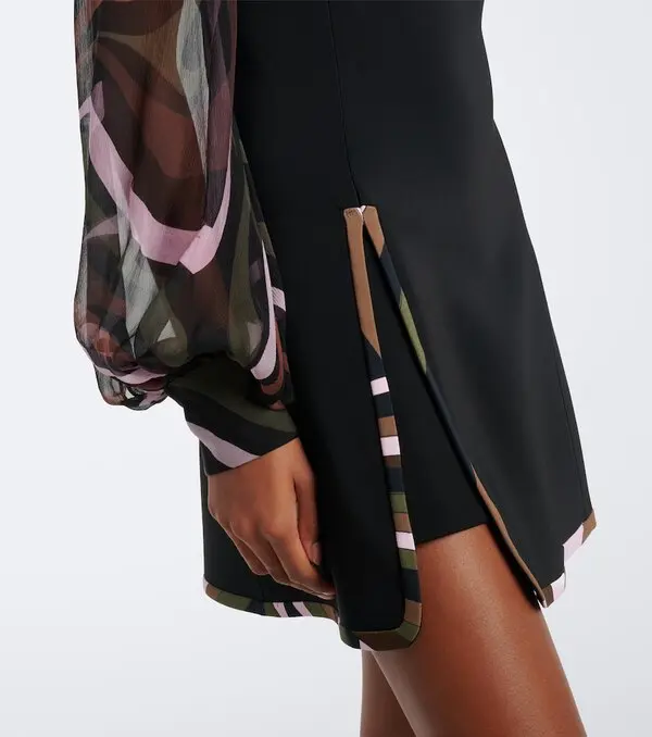 Emilio Pucci Iride Cady And Creponne Minidress