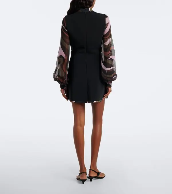 Emilio Pucci Iride Cady And Creponne Minidress
