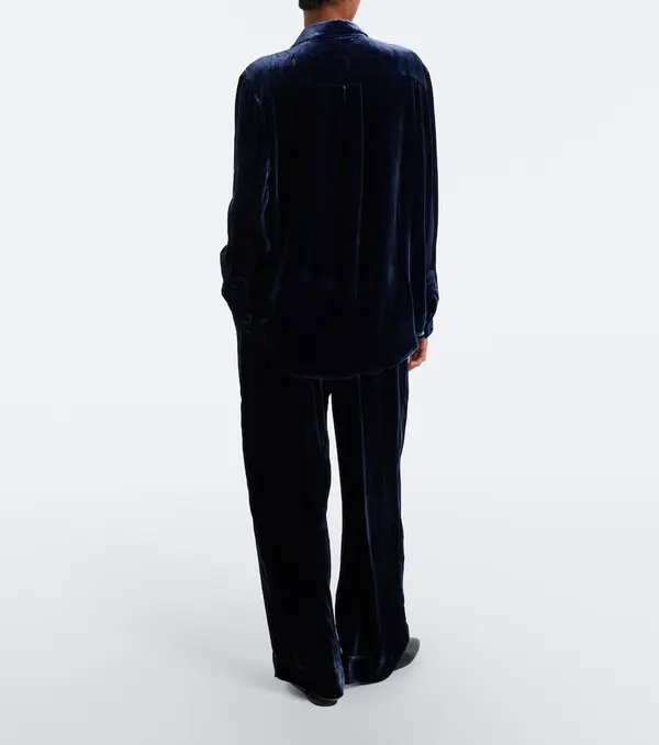 Asceno London Velvet Wide-leg Pants