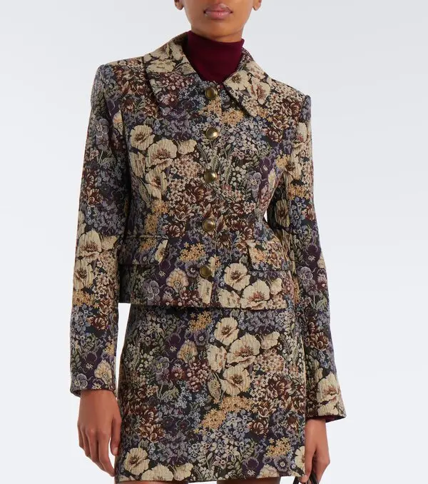 Veronica Beard Wilde Floral Jacquard Jacket
