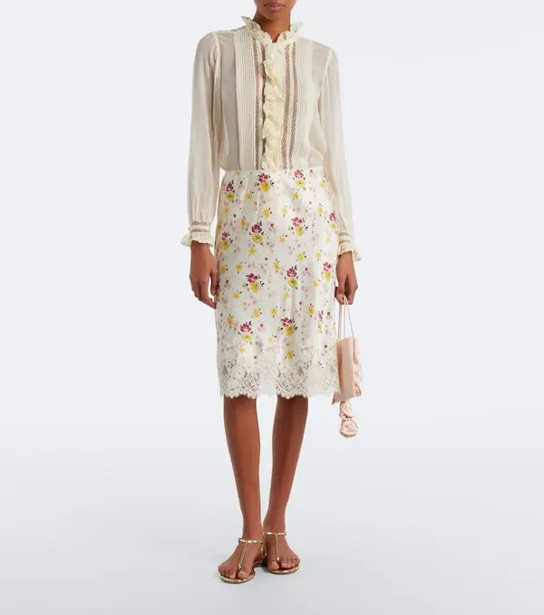 DÔEN Magdeline Ruffled Silk Chiffon Blouse