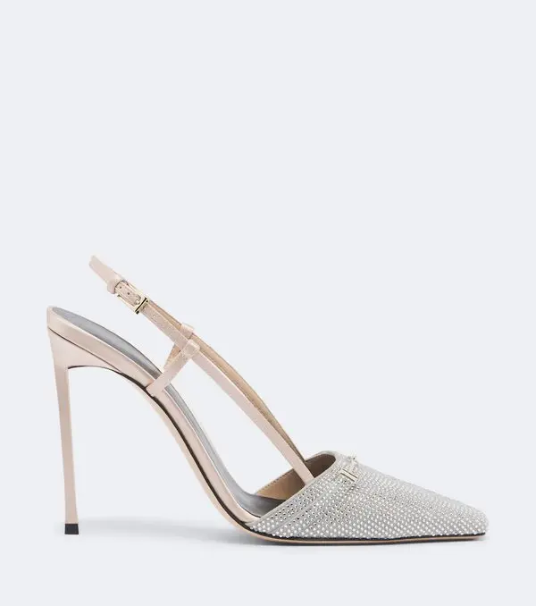 TOM FORD Arc Embellished Satin Slingback Pumps
