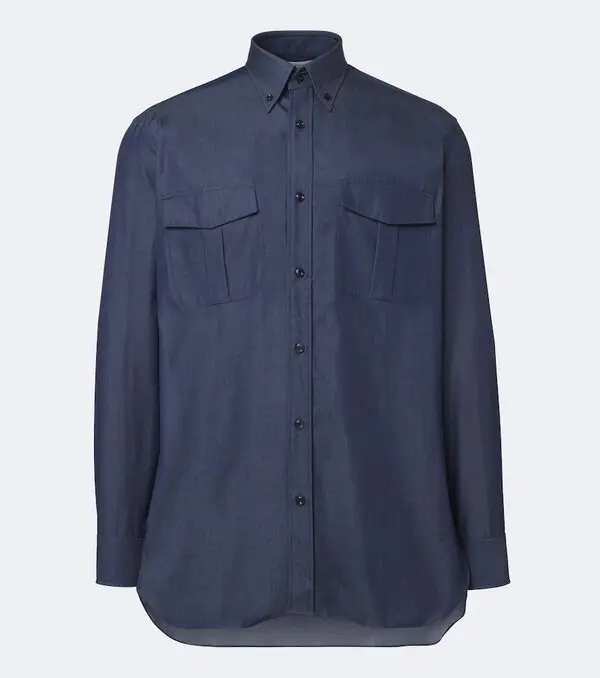Charvet Cotton Chambray Shirt - Blue