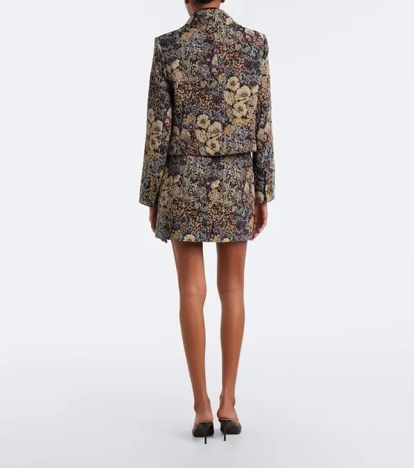 Veronica Beard Ohemia Floral Jacquard Miniskirt