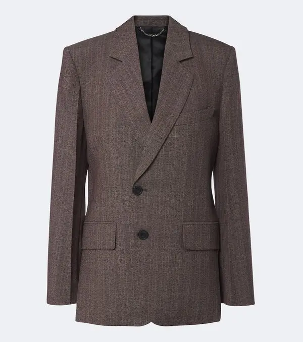 Victoria Beckham Striped Single-breasted Blazer - Brown