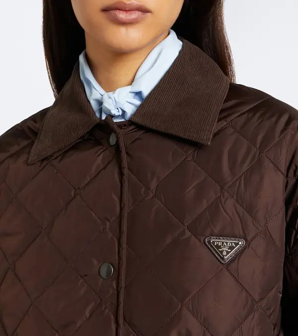 Prada Re-nylon Corduroy-trimmed Cropped Jacket