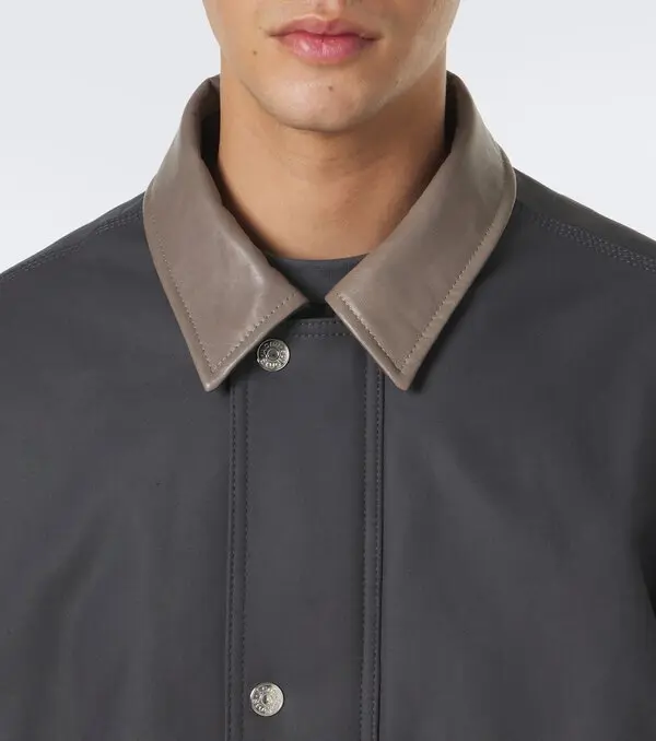 Acne Studios Leather-trimmed Cropped Cotton Satin Jacket