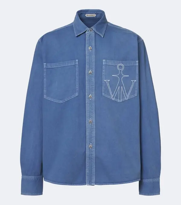 JW Anderson Embroidered Oversized Cotton Twill Shirt