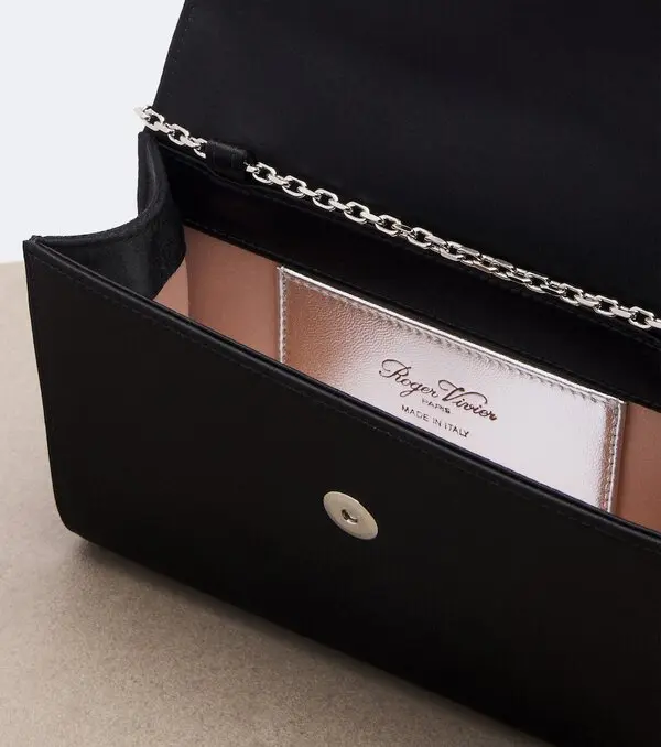ROGER VIVIER Efflorescence Mini Embellished Satin Clutch