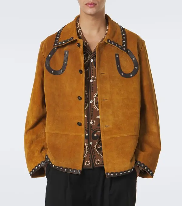 BODE Carson Studded Suede Jacket - Brown