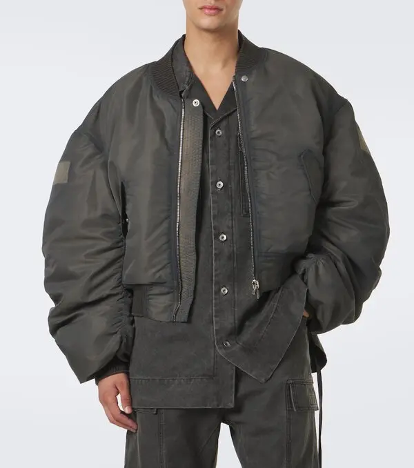 Rick Owens Secchia Flight Satin Bomber Jacket