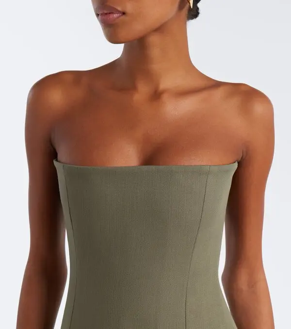 Alex Perry Draped Virgin Wool Bustier Dress