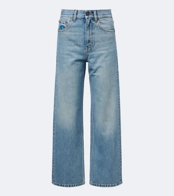 Chloé Embroidered Straight Jeans