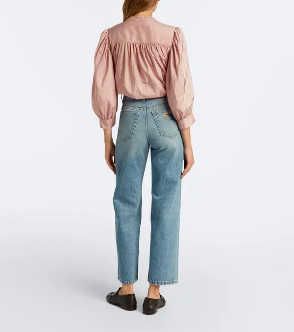 Chloé Embroidered Straight Jeans