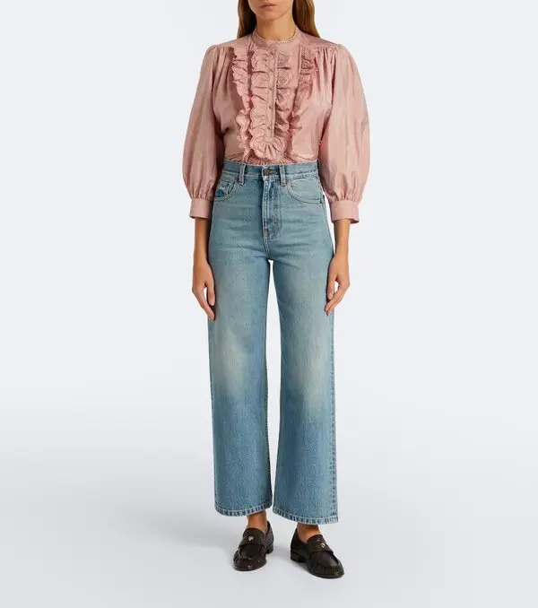 Chloé Embroidered Straight Jeans
