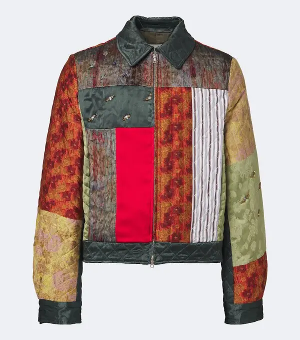 Dries Van Noten Embellished Patchwork Blouson Jacket