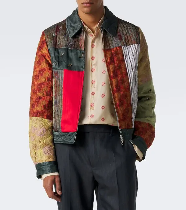 Dries Van Noten Embellished Patchwork Blouson Jacket
