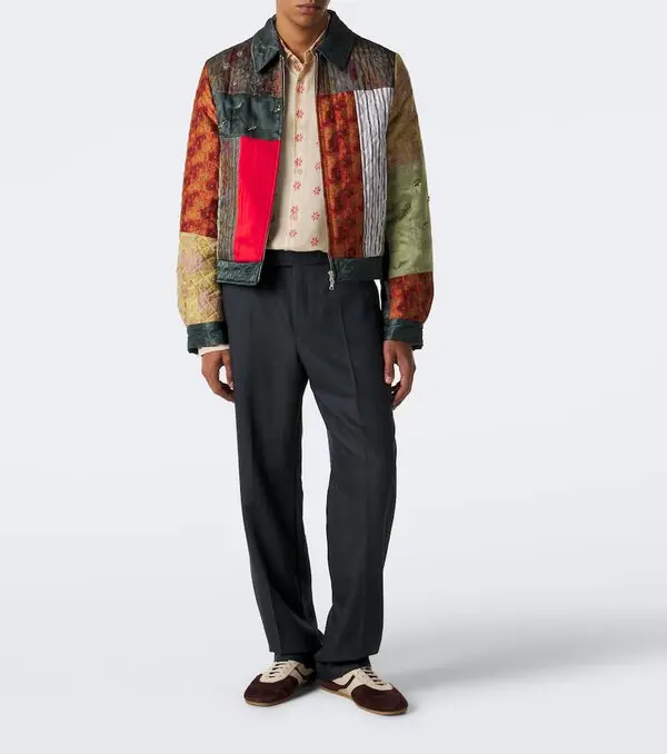Dries Van Noten Embellished Patchwork Blouson Jacket