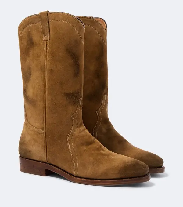 JIL SANDER Distressed Suede Ankle Boots