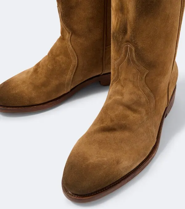 JIL SANDER Distressed Suede Ankle Boots
