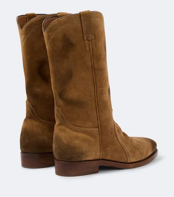 JIL SANDER Distressed Suede Ankle Boots