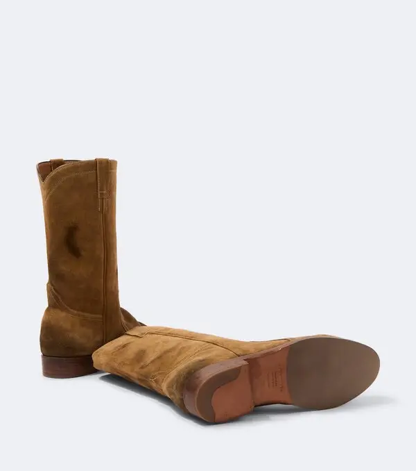 JIL SANDER Distressed Suede Ankle Boots