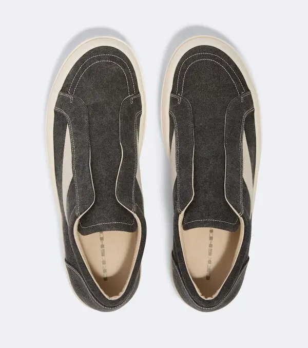 Rick Owens Suede-trimmed Slip-on Shoes