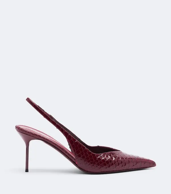 Paris Texas Lidia Snake-effect Leather Slingback Pumps - Red