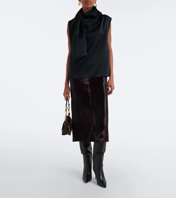 Simkhai Tobiana Calf Hair Pencil Skirt