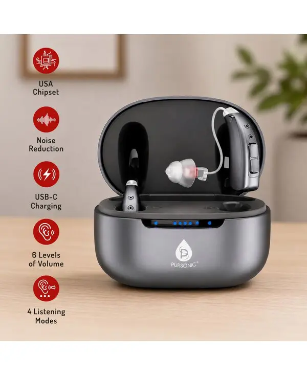 PURSONIC Bluetooth Otc Hearing Aids For Adults Rechargeable Self-fitting Hearing Devices With App Control