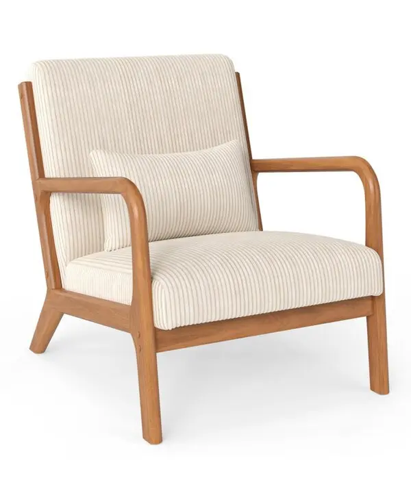 GOUUN Corduroy Accent Chair With A Lumbar Support Pillow