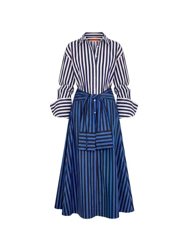 SIMONMILLER Inna Striped Poplin Maxi Dress