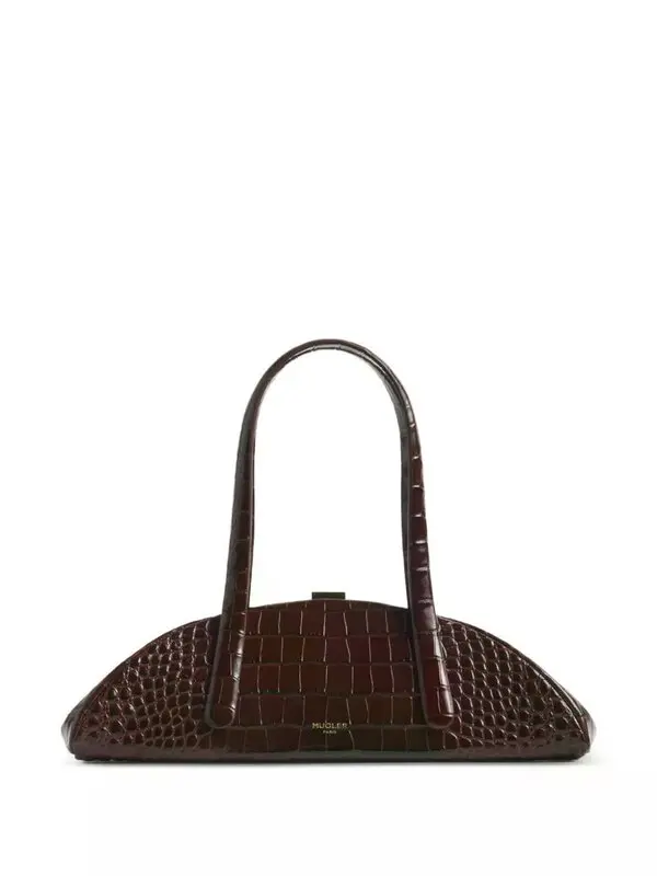 MUGLER Croc-effect Lua Bag - Brown