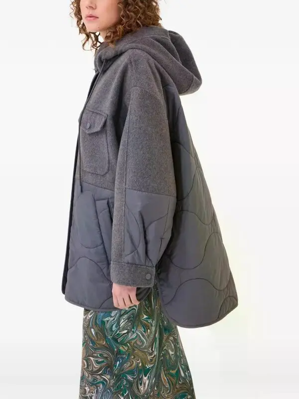OTTOD'AME Quilted-panel Hooded Coat