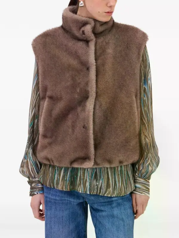 OTTOD'AME Faux-fur Panelled Gilet