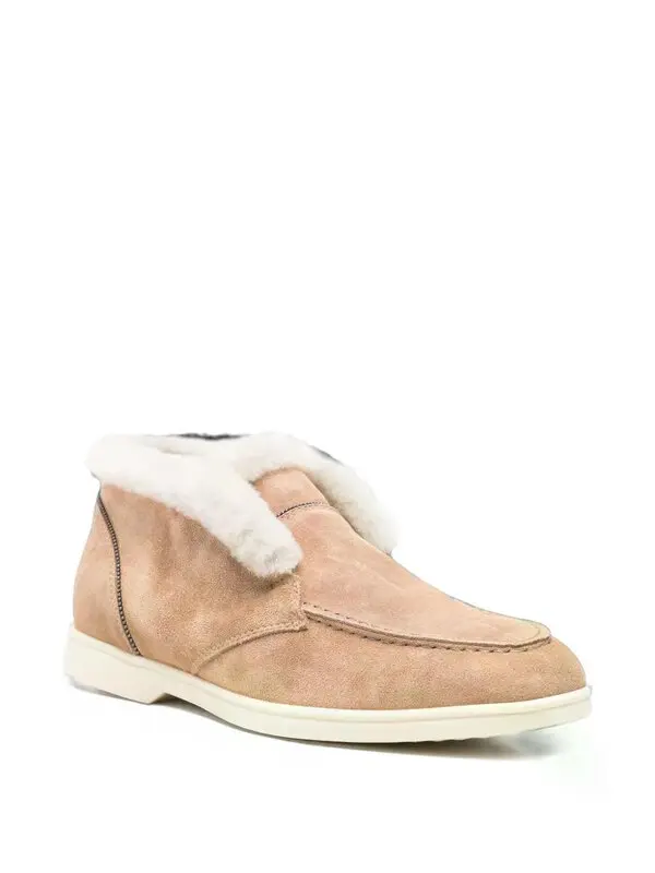DOUCAL'S Shearling-trim Suede Loafers