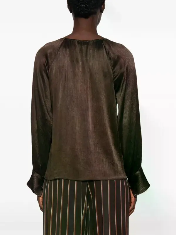Dixie Crinkled Raglan-sleeve Top