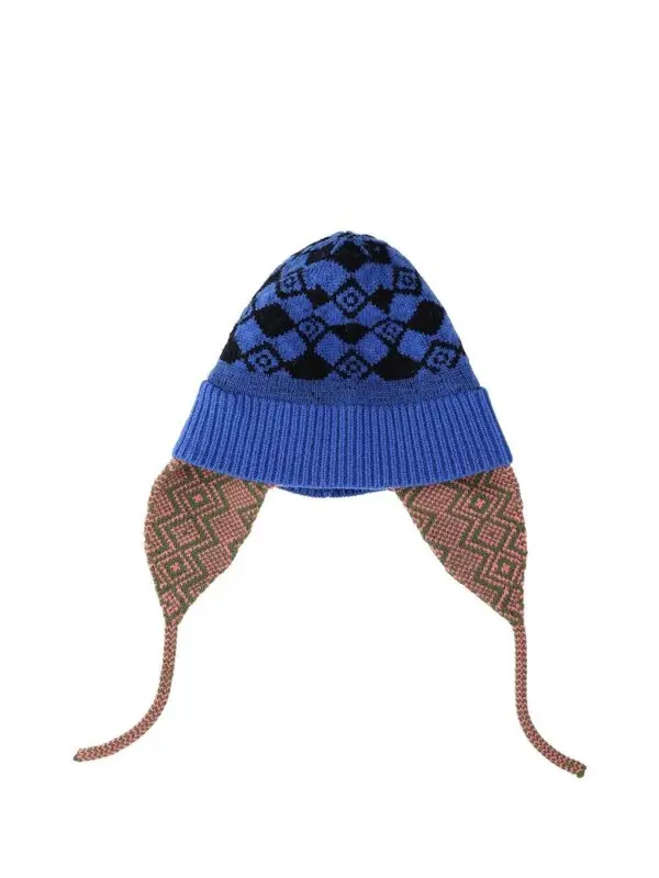 Dries Van Noten Marvin Jacquard Wool Beanie - Blue