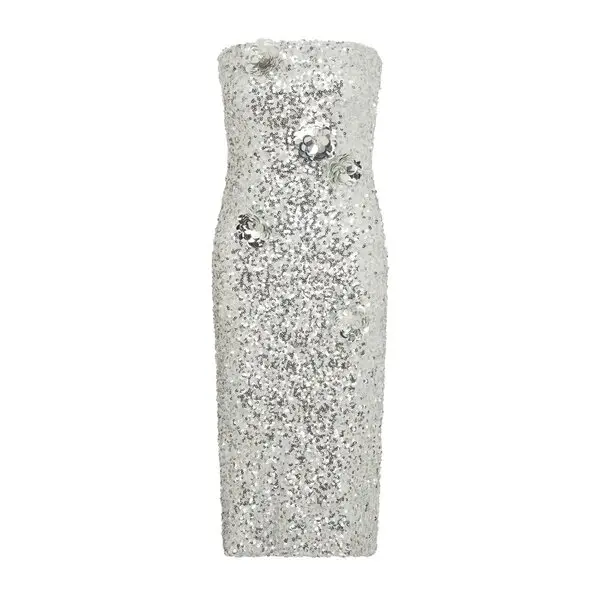 SOUR FIGS Floral Embellished Sequin Dress