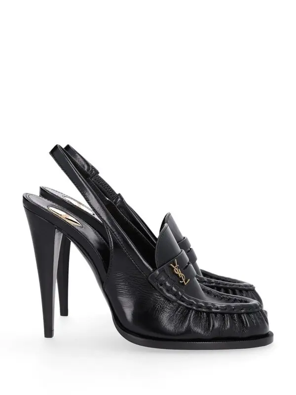 Saint Laurent Le Loafer Open Back Pumps - Black