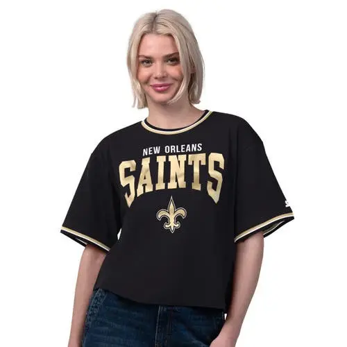 STARTER New Orleans Saints Ace Cropped T-shirt