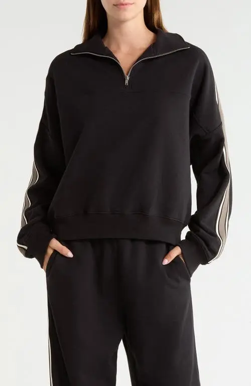 Splits59 Goldie French Terry Quarter Zip Pullover - Black/lentil