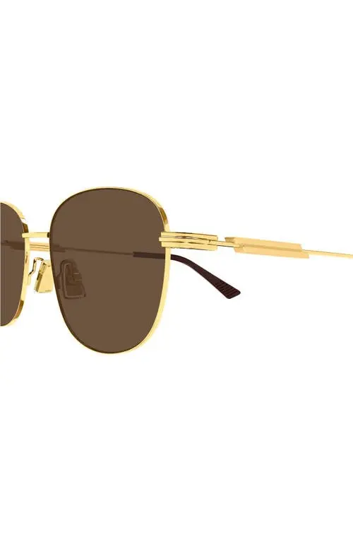 Bottega Veneta Bv1517sa 56mm Gradient Round Sunglasses - Gold