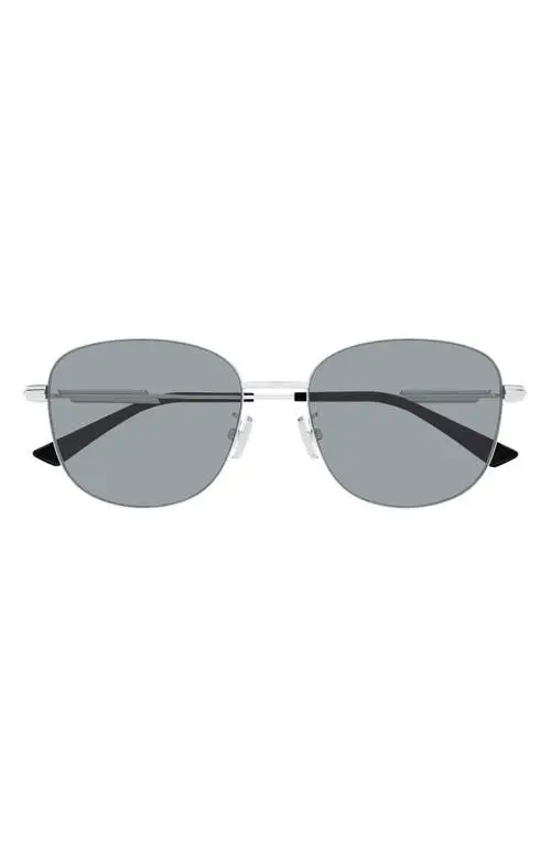 Bottega Veneta Bv1517sa 56mm Gradient Round Sunglasses - Silver