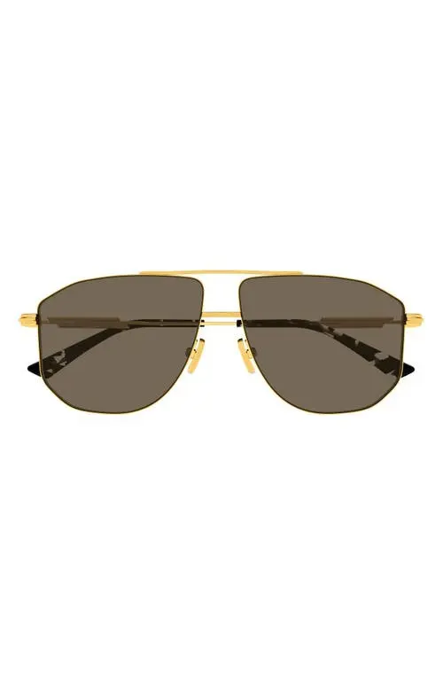 Bottega Veneta Bv1509s 59mm Polarized Gradient Navigator Sunglasses - Gold