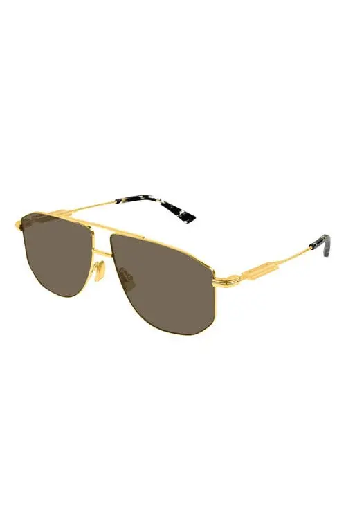 Bottega Veneta Bv1509s 59mm Polarized Gradient Navigator Sunglasses - Gold