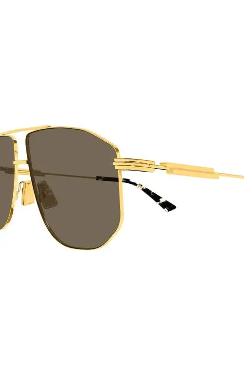 Bottega Veneta Bv1509s 59mm Polarized Gradient Navigator Sunglasses - Gold