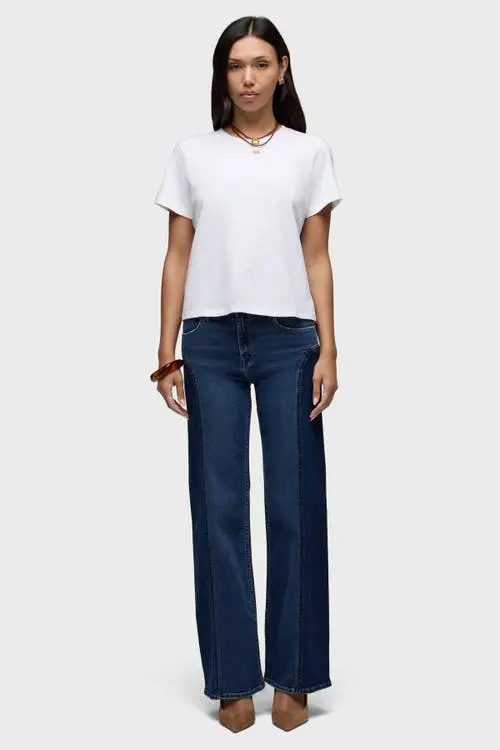 Hudson Jeans Lexi Seamed Wide Leg Jeans